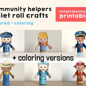 Community Helpers Toilet Paper Roll Craft Activity Career Day | Etsy