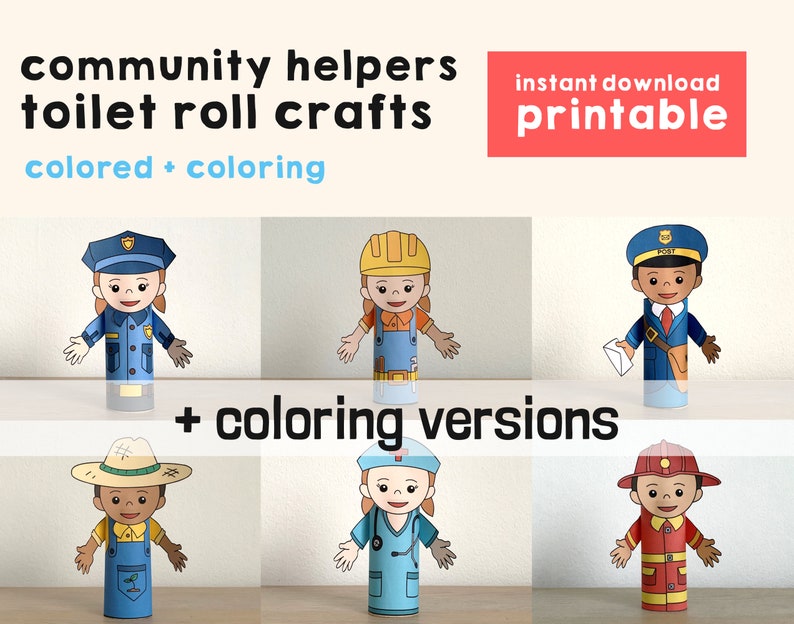 Community Helpers Toilet Paper Roll Craft Activity Career Day | Etsy