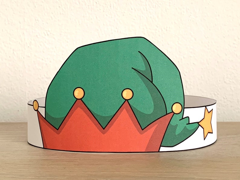 Christmas Elf Paper Crown Hat Winter Holiday Party Coloring - Etsy