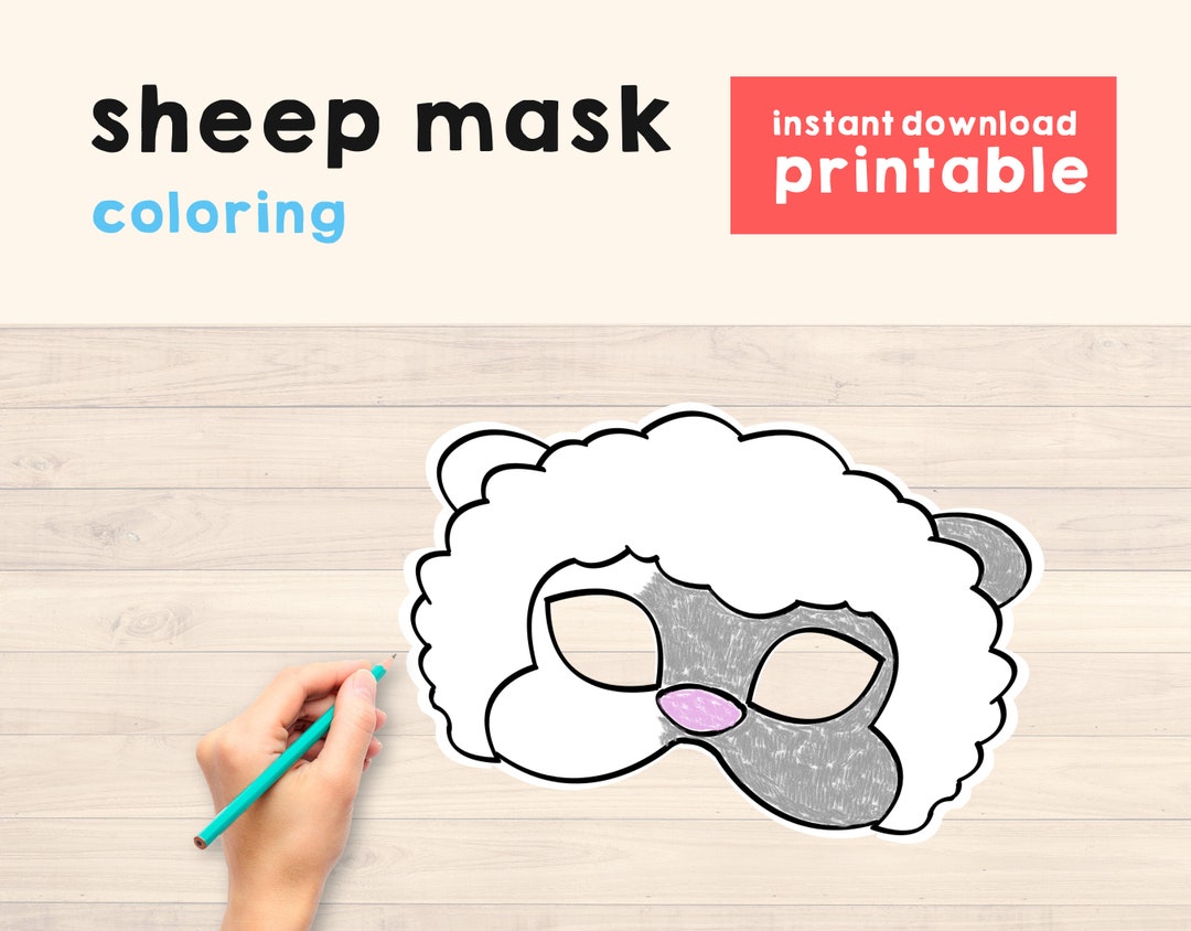 Animal Mask Sheep - Sheep Mask - Farm Animal Party - Farm Animals ...