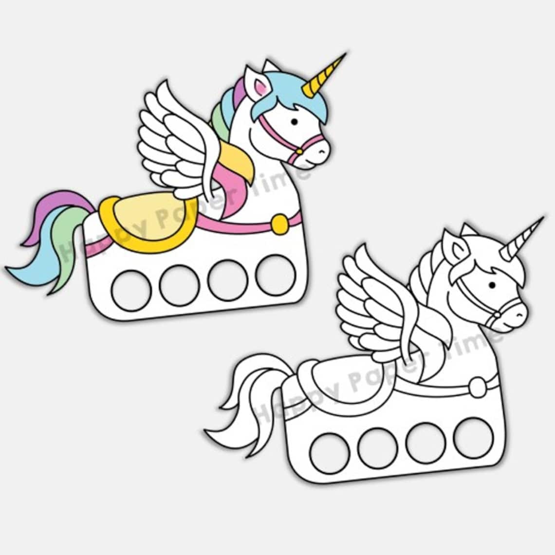 Unicorn Paper Craft Printable Finger Puppet Kids Craft Unicorn - Etsy