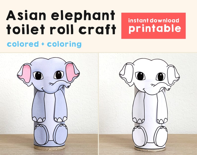 Asian Elephant Toilet Paper Roll Craft Asian Animal Jungle - Etsy