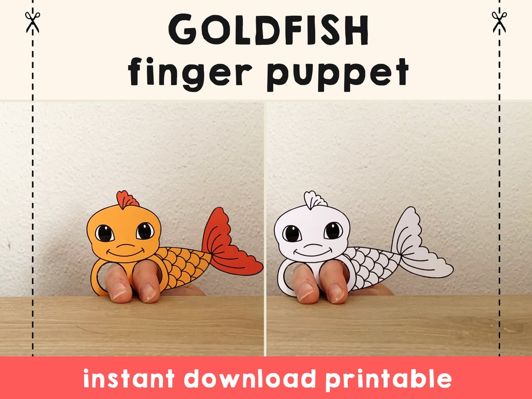 Goldfish Paper Craft Printable Pet Animal Finger Puppet Activity Kids ...
