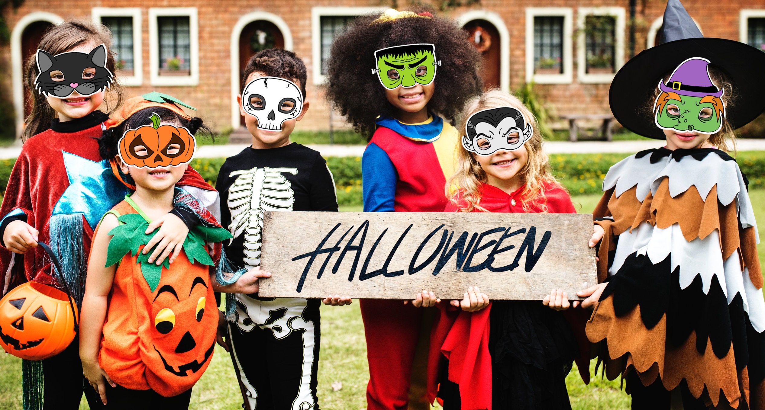 Halloween Mask Kids Diy Halloween Costume Pumpkin Mask Witch - Etsy