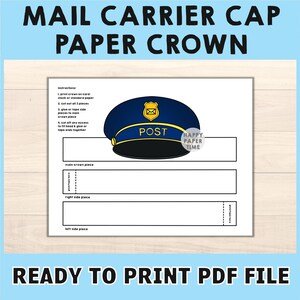 Postman Cap Hat Paper Crown Party Printable Kids Craft Community ...