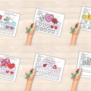 Valentine Paper Crowns Headbands Party Activity Printable Kids Easy ...