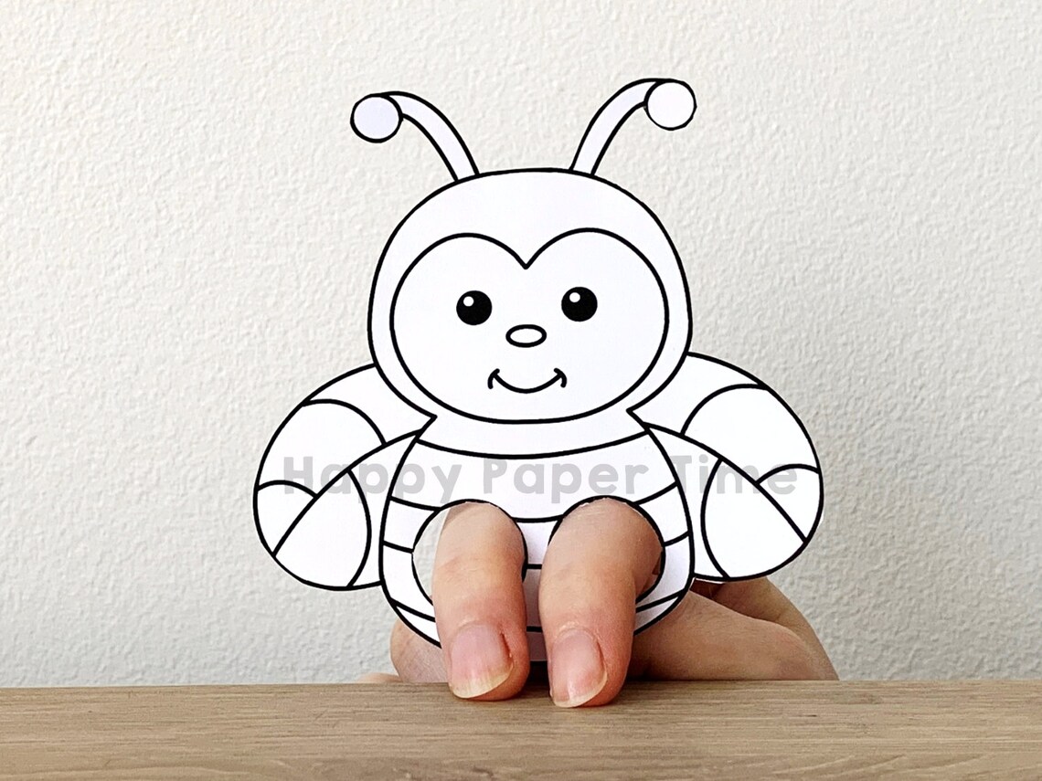 Bee Paper Craft Printable Finger Puppet Template Kids Craft - Etsy Canada