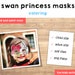 Swan Princess Party Printable Masks Fairytale Kids Party Mask Swan ...