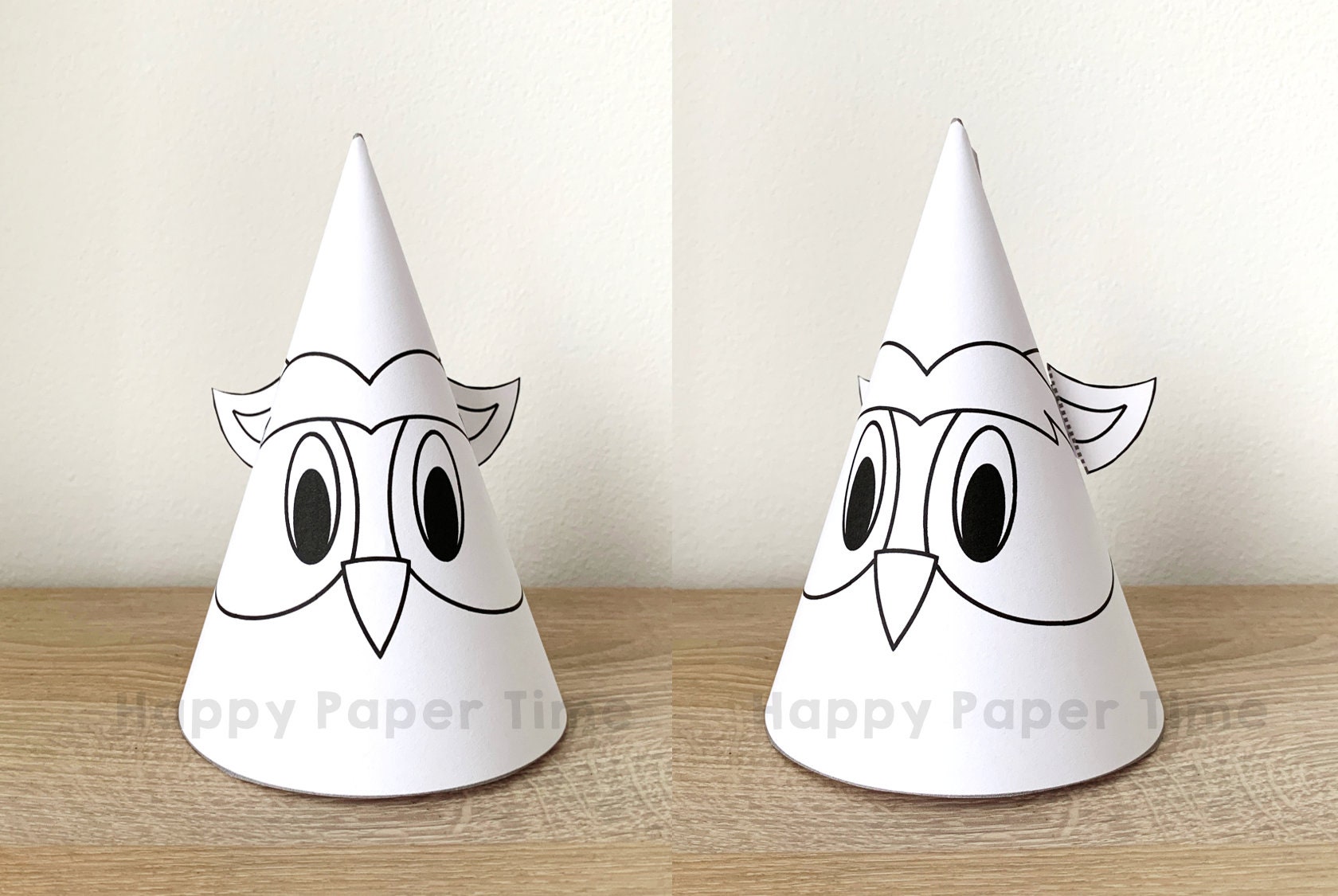 Owl Paper Hat Printable Woodland Table Decoration Owl Party - Etsy
