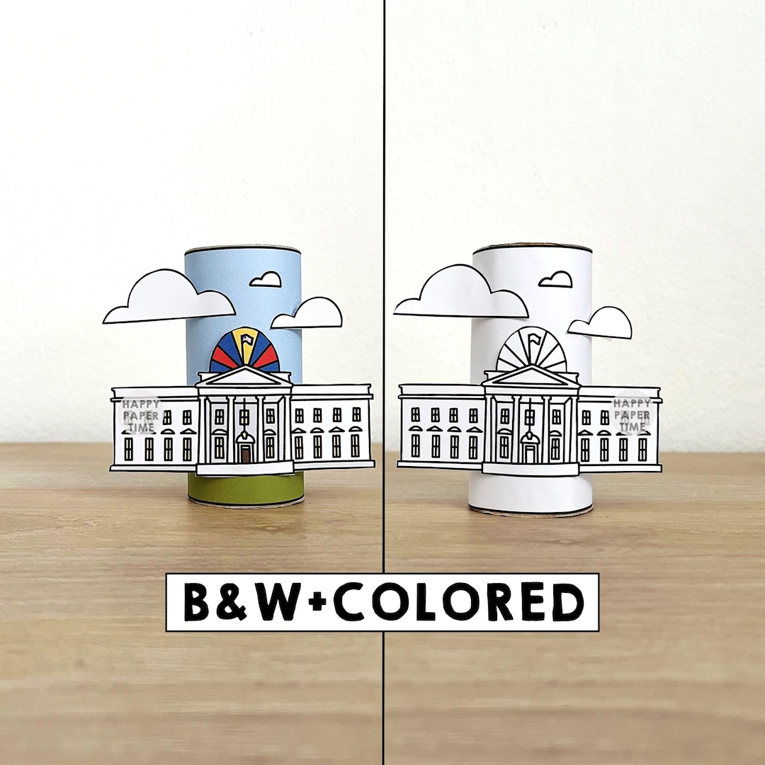 White House Toilet Paper Roll Craft America Symbol 4th of July United ...