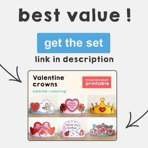 Hearts Valentine Paper Crown Party Activity Printable Kids Easy Craft ...
