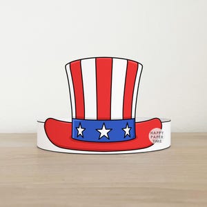 Uncle Sam Hat Paper Crown Party Activity Printable Kids Craft America ...