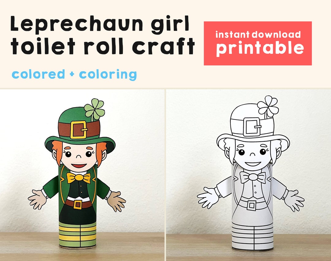 Leprechaun Girl Toilet Paper Roll Craft Activity St. Patrick's Day ...