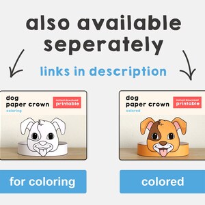 Dog Paper Crown Headband Pet Animal Coloring Printable Kids Craft Puppy ...