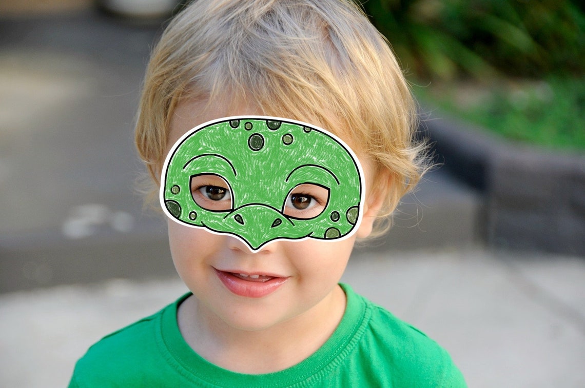 Turtle Mask Turtle Printable Mask Reptile Party Favor Turtle | Etsy Denmark