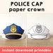 Police Cap Hat Paper Crown Party Coloring Printable Kids Craft ...