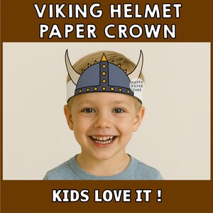 Viking Paper Crown Activity Printable Kids Craft Helmet Medieval ...