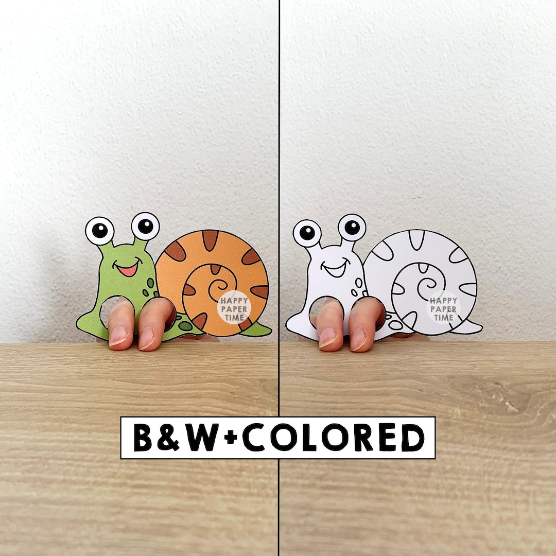 Snail Paper Craft Printable Finger Puppet Bug Template Kids Craft ...
