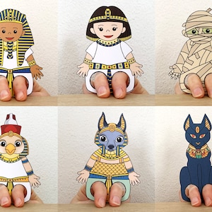 Ancient Egypt Paper Craft Printable Finger Puppet Template Kids Craft ...