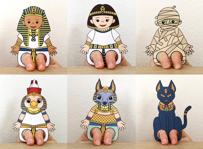 Ancient Egypt Paper Craft Printable Finger Puppet Template - Etsy