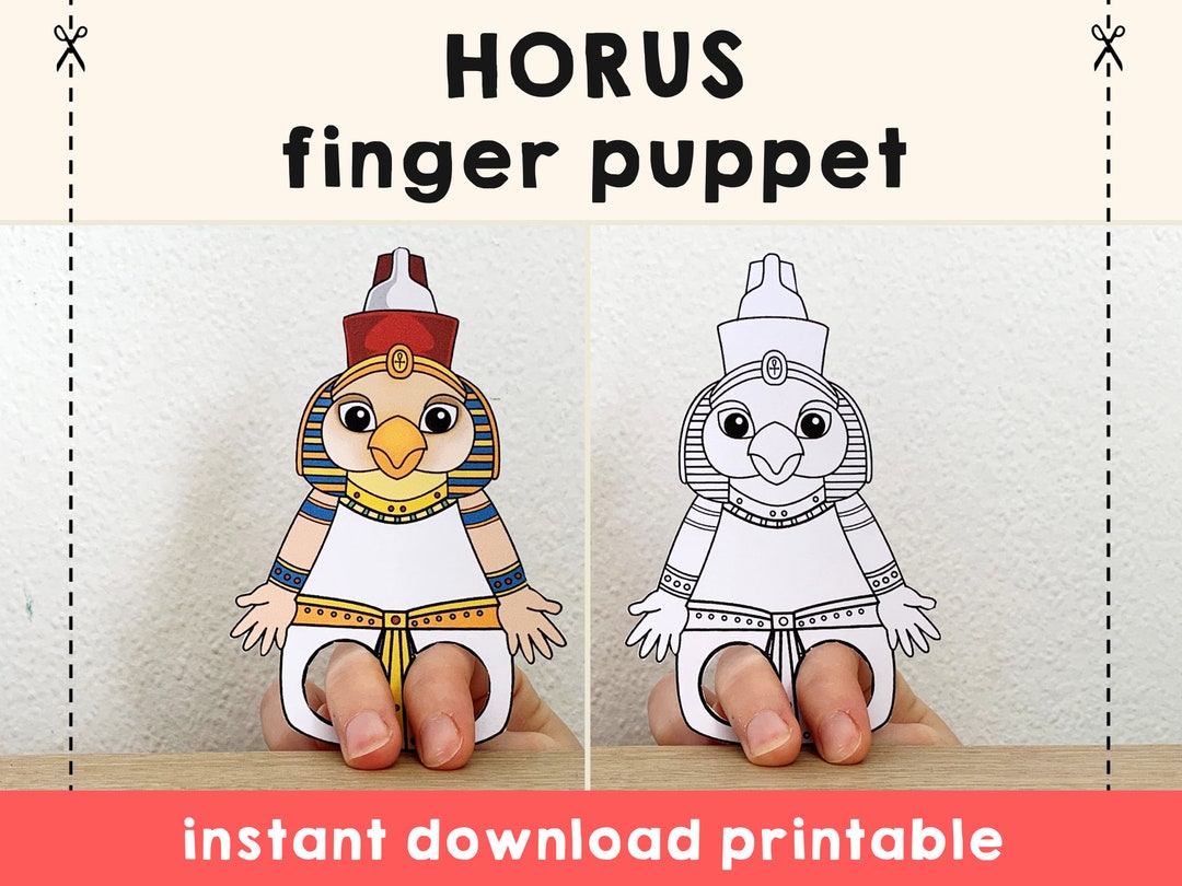 Horus Paper Craft Printable Ancient Egypt Finger God Puppet Kids Craft ...