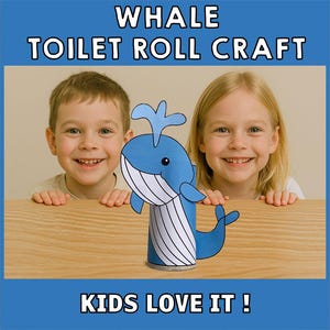 Whale Toilet Paper Roll Craft Ocean Animal Beach Sea Party Coloring ...