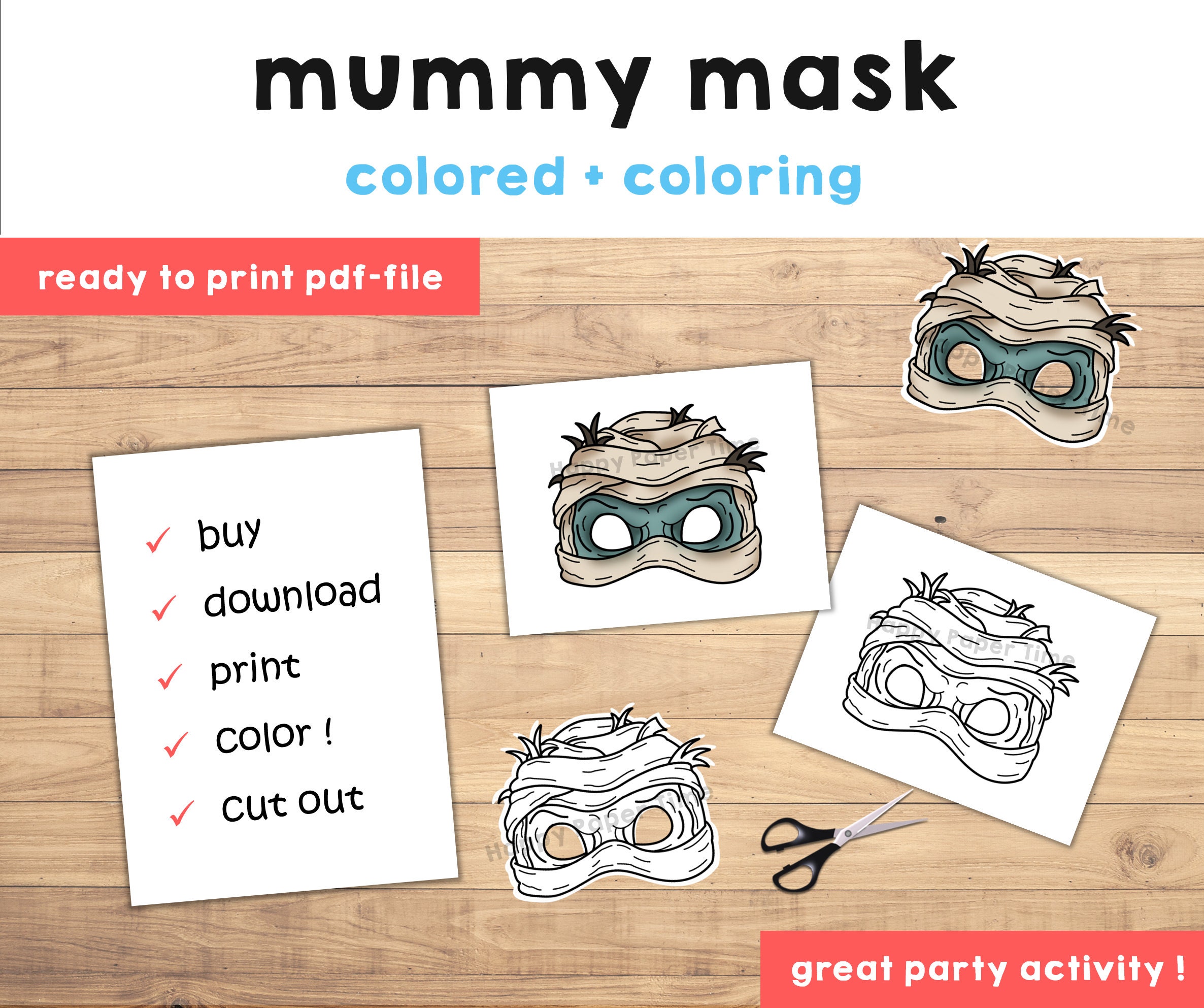 Mummy Egypt God Mask Ancient Egypt Party Halloween Template - Etsy