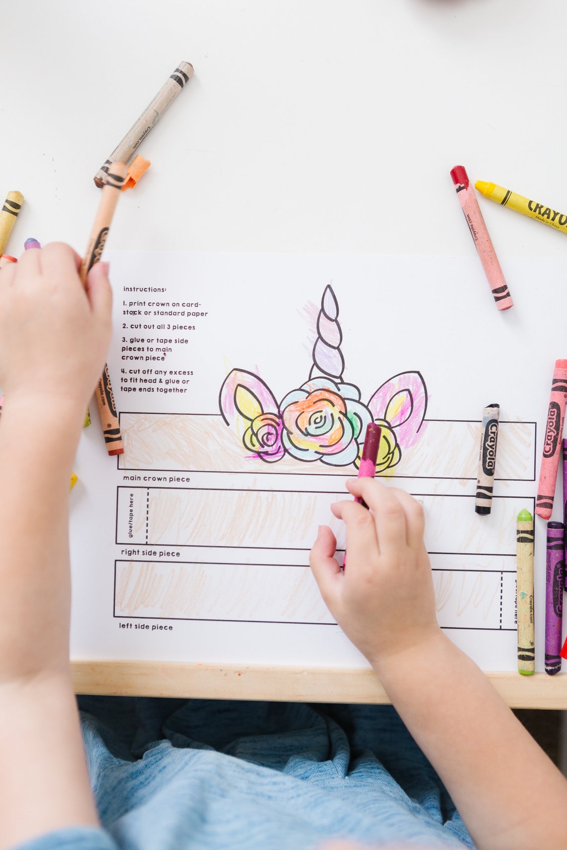 Unicorn Paper Crown Coloring Printable Kids Craft Unicorn | Etsy