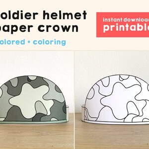 Soldier Helmet Paper Crown Headband Military Army Veteran Day - Etsy
