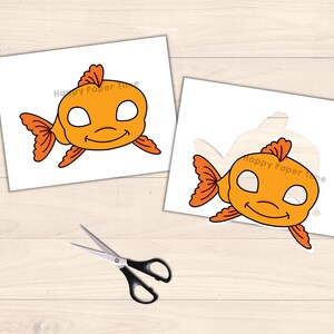 Goldfish Mask Paper Fish Pet Animal Mask Party Favor Pet Printable ...