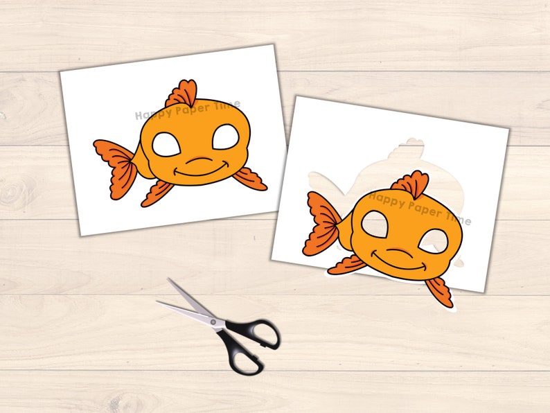 Goldfish Mask Paper Fish Pet Animal Mask Party Favor Pet Printable ...