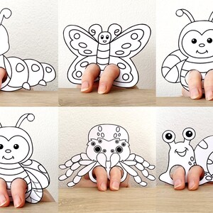 Bugs Insects Paper Craft Printable Finger Puppet Template Kids Craft ...