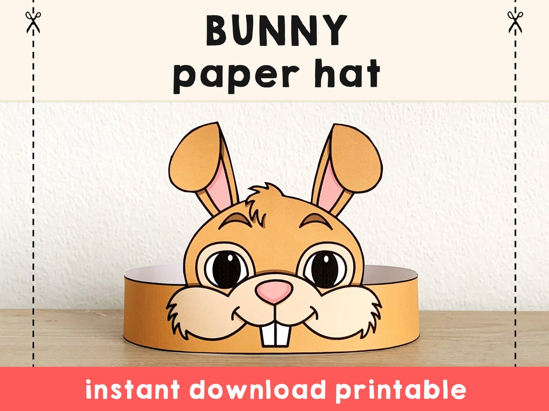 Bunny Paper Crown Headband Pet Animal Printable Kids Craft Rabbit Party ...