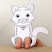 Cat Kitten Paper Craft Printable Pet Animal Finger Puppet Kids Craft ...