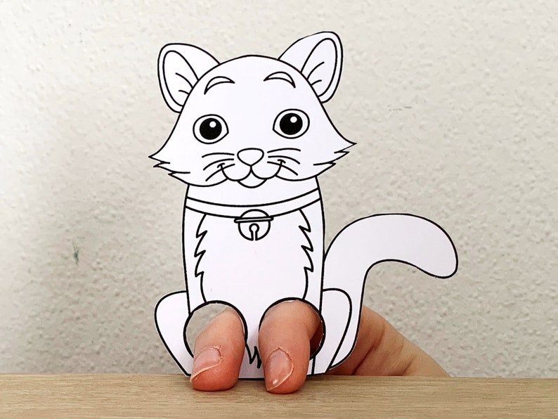 Cat Kitten Paper Craft Printable Pet Animal Finger Puppet Kids - Etsy UK