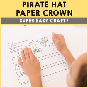 Pirate Hat Paper Crown Template Pirate Captain Party Headband Coloring ...