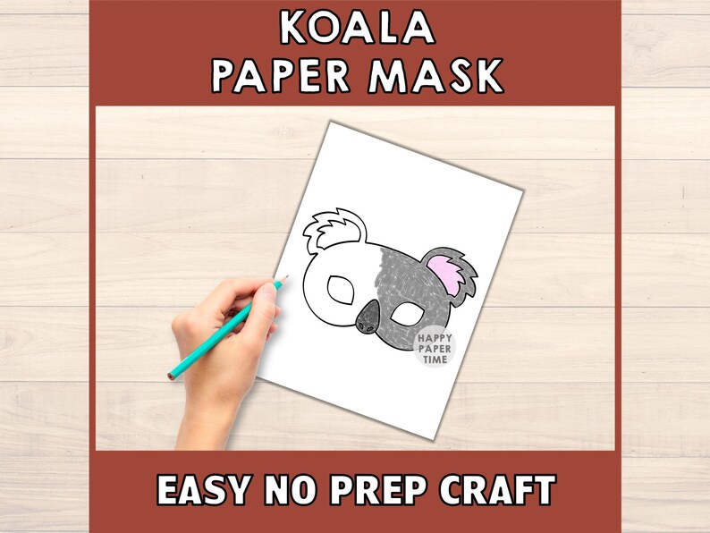Koala Mask Paper Craft Printable Costume Kids Activity Australia ...