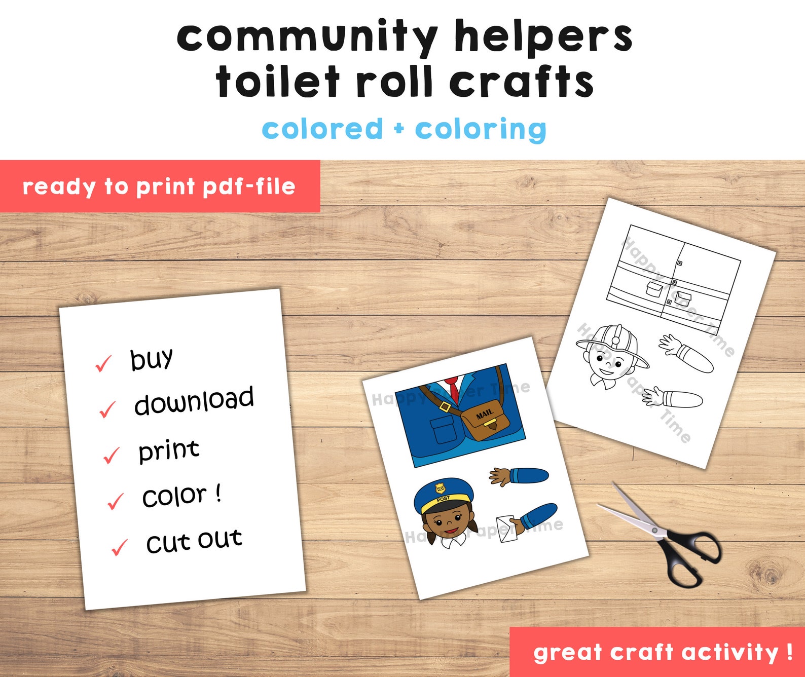 Community Helpers Toilet Paper Roll Craft Activity Career Day - Etsy