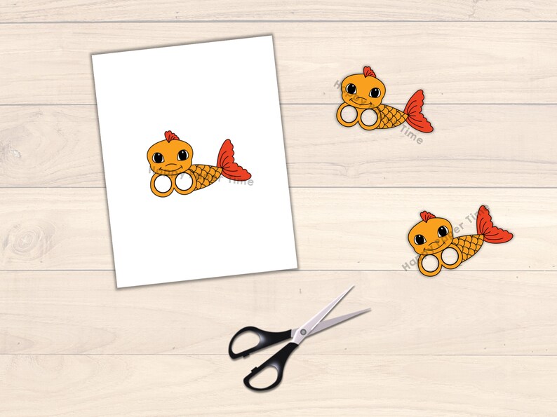 Goldfish Paper Craft Printable Pet Animal Finger Puppet | Etsy