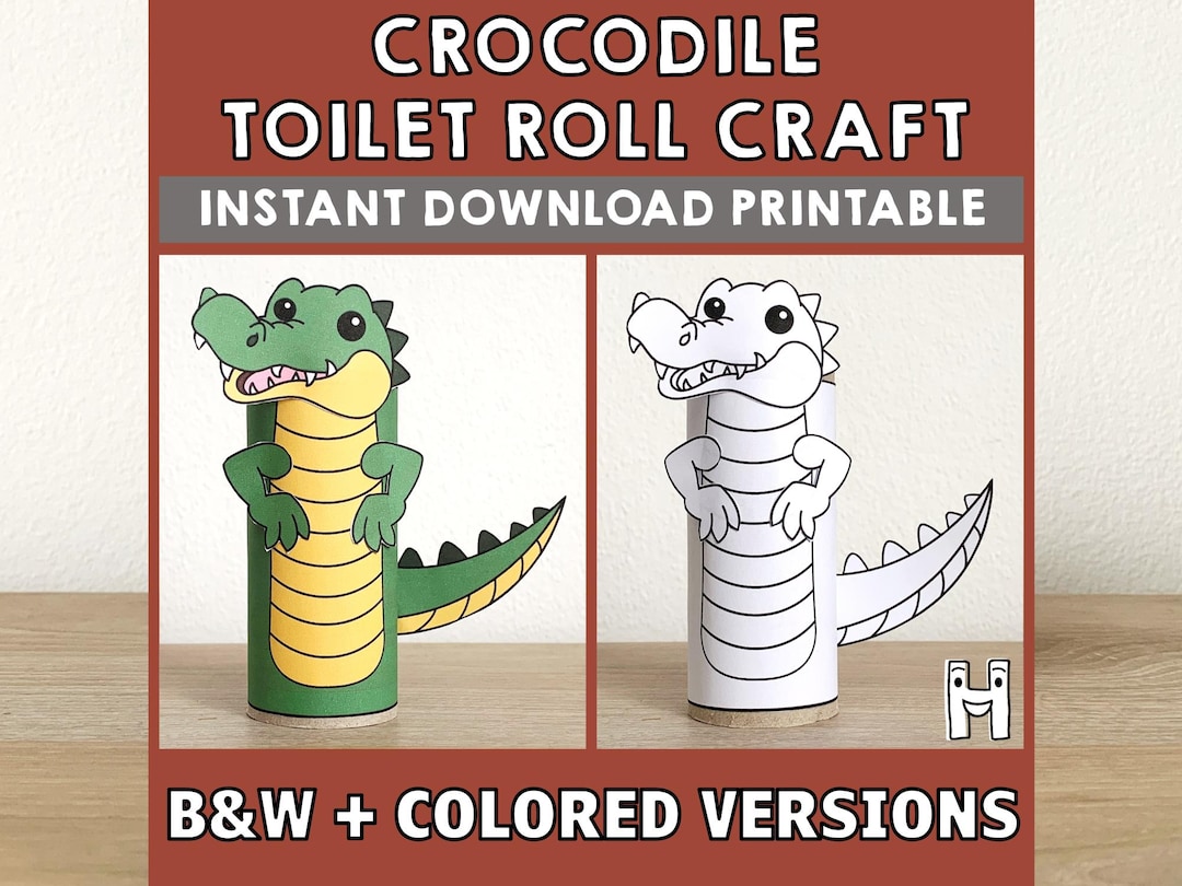 Crocodile Toilet Paper Roll Craft Australian Animal Party Coloring ...