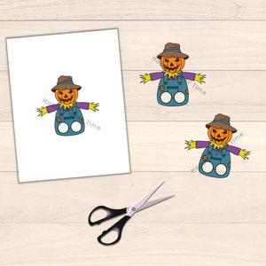Scarecrow Paper Craft Printable Halloween Spooky Day Finger Puppet Kids ...