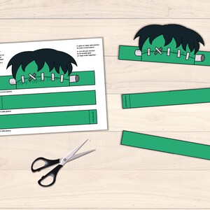 Frankenstein Monster Paper Crown Template Halloween Party Headband ...