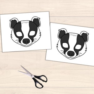 Badger Mask Badger Costume Animal Mask Printable Party Favor Woodland ...
