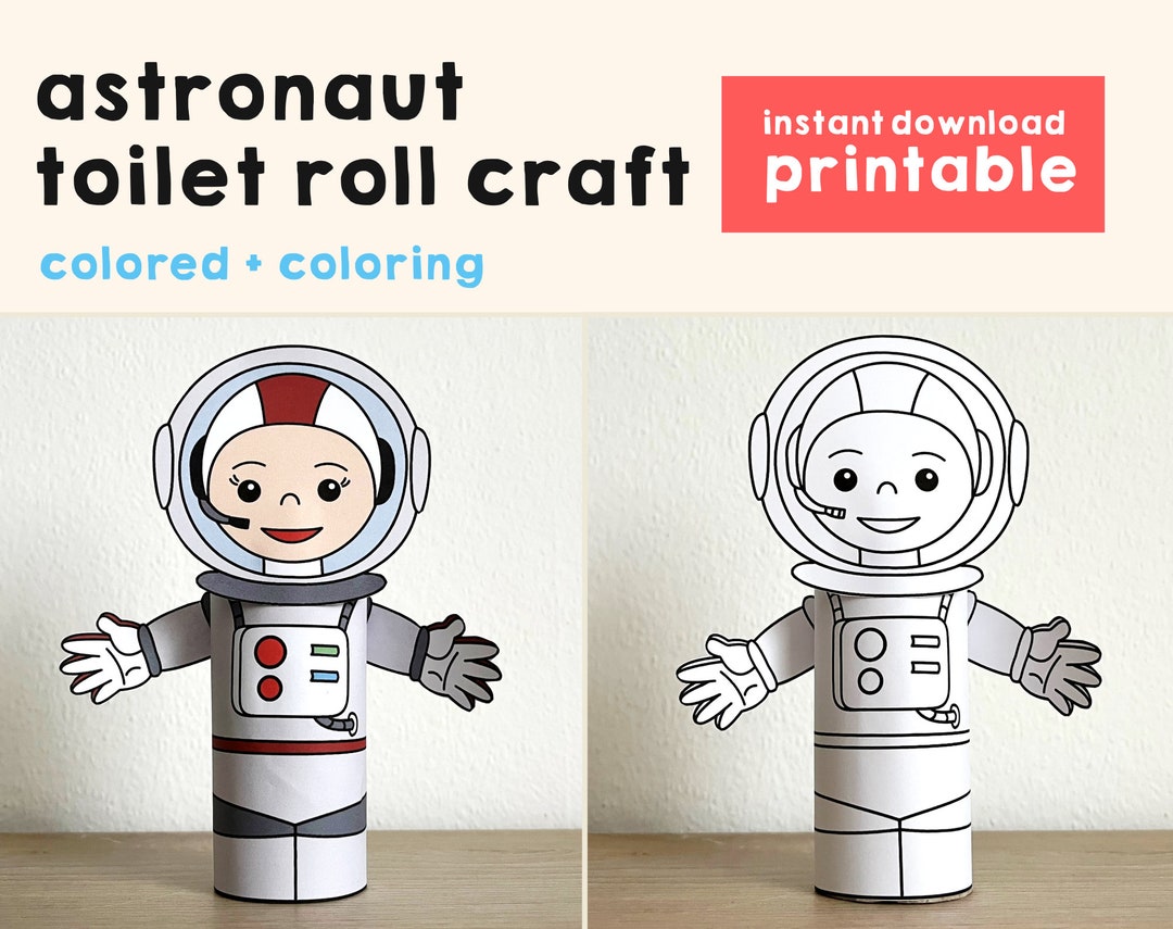 Astronaut Toilet Paper Roll Craft Space Party Coloring Printable ...