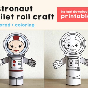 Astronaut Toilet Paper Roll Craft Space Party Coloring Printable ...