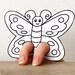 Butterfly Paper Craft Printable Finger Puppet Template Kids Craft ...