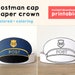 Postman Cap Hat Paper Crown Party Coloring Printable Kids - Etsy