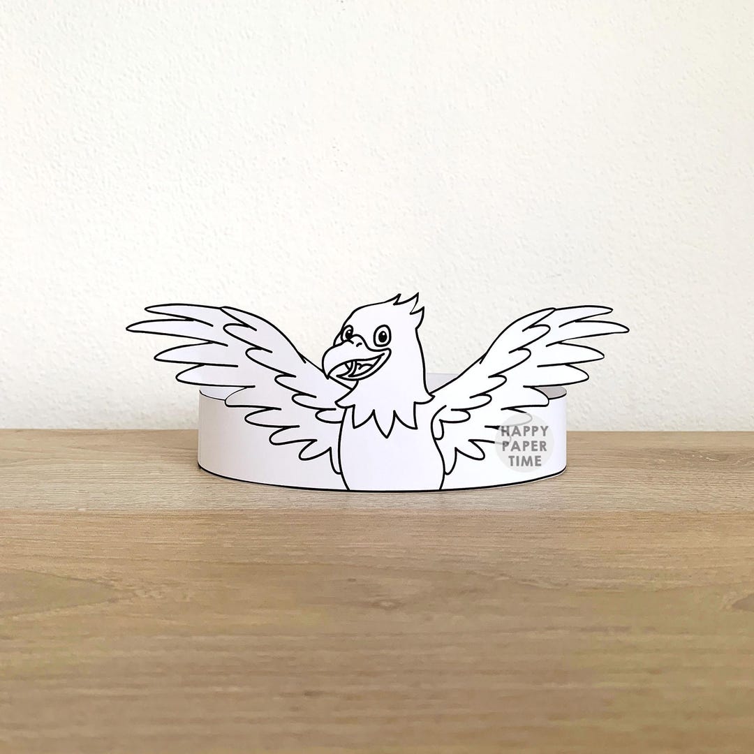 Eagle Paper Crown Party Activity Printable Kids Coloring Craft America ...