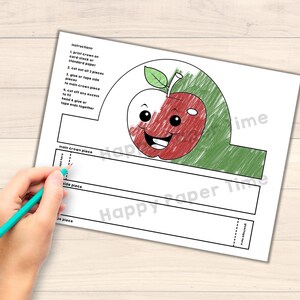 Apple Paper Crown Fruit Template Party Coloring Printable Kids Craft ...