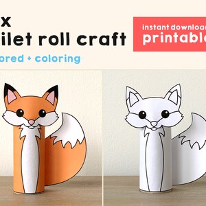 Fox Toilet Paper Roll Craft Forest Woodland Party Coloring - Etsy